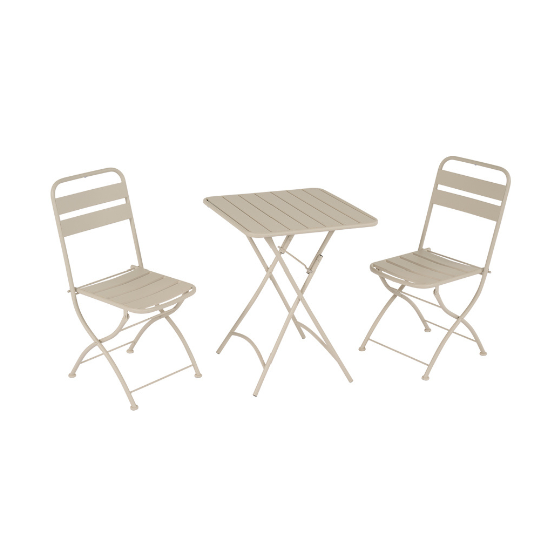 Easy Set da Balcone in Ferro color Sabbia Tavolo Quadrato | Bia Store ...